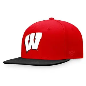 Top Of The World Wisconsin Badgers Fundamental Snapback Hat - Red