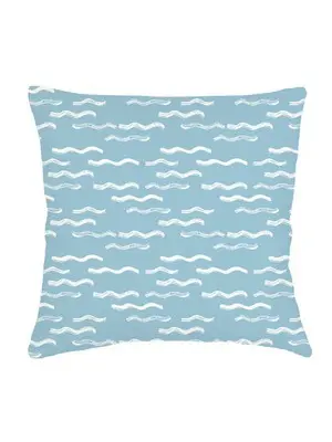 Anaya Wave Pool Linen Euro Pillow With Down Alternative Insert - Blue