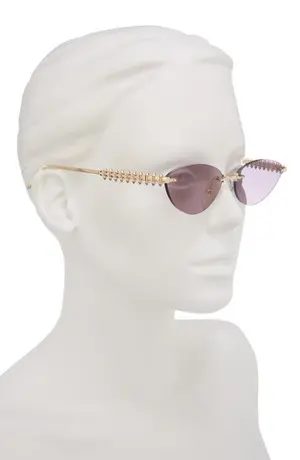 CARTIER 58mm Gradient Rimless Oval Sunglasses - Gold/violet