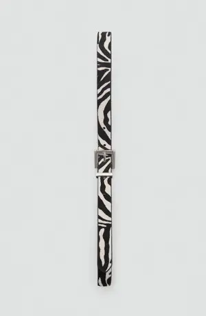 Mango Zebra Print Calf Hair Belt