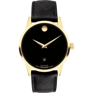 Movado Museum Classic Automatic Strap Watch - Black/ Gold