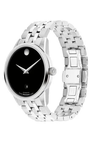 Movado Museum Classic Automatic Bracelet Watch - Black/ Silver