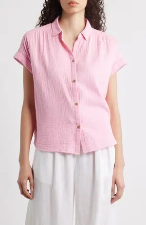BEACHLUNCHLOUNGE Rowan Cotton Button-up Shirt