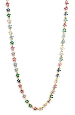 VIDAKUSH Flower Choker Necklace - Gold/ Multi