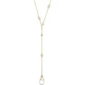 VIDAKUSH Raindrop Cubic Zirconia Y-necklace - Gold