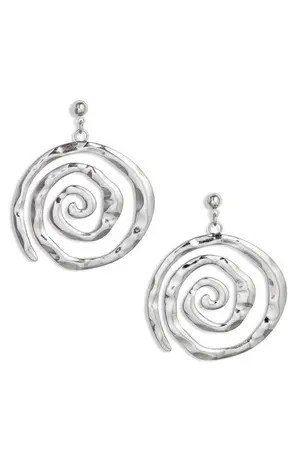 VIDAKUSH Swirl Drop Earrings - Silver