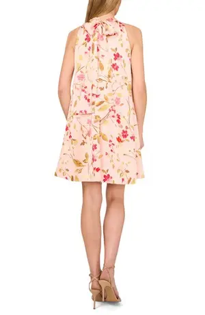 CECE DUPRAZ Floral Bow Back Sleeveless Mini Dress