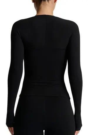Naked Wardrobe Queen Anne Neck Long Sleeve Top