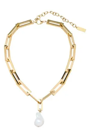 ST. MORAN Freshwater Pearl Link Necklace - White