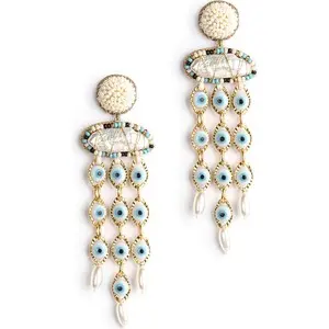 Deepa Gurnani Helia Drop Earrings - Ivory