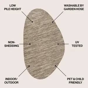 JONATHAN Y Callan Modern Rustic Abstract Indoor/outdoor Shaped Area Rug - Beige/brown