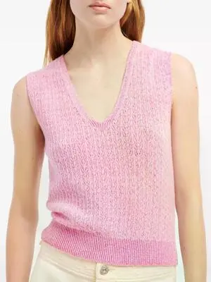 BARRIE V-neck Cashmere Top - Pink