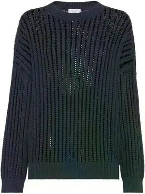 Brunello Cucinelli Open-knit Jumper - Blue