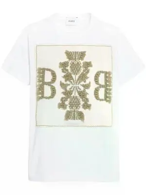 BARRIE Logo-embroidered T-shirt - White