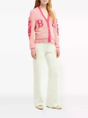 BARRIE Logo-embellished Cardigan - Pink