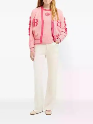 BARRIE Logo-embellished Cardigan - Pink