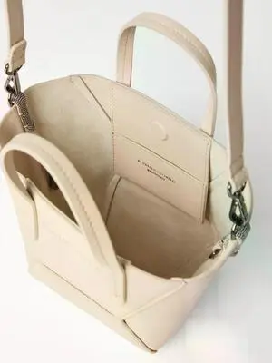 Brunello Cucinelli Mini Leather Tote Bag - Neutrals
