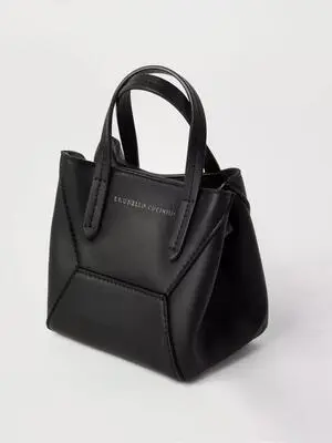 Brunello Cucinelli Bc Duo Mini Leather Tote Bag - Black