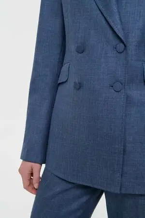 Gabriela Hearst Angela Blazer In Virgin Wool Silk With Linen - Denim