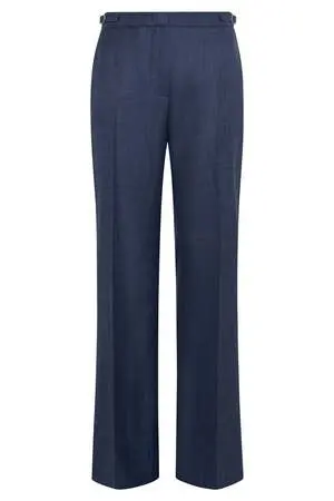 Gabriela Hearst Vesta Flared Pant In Virgin Wool Silk With Linen - Denim