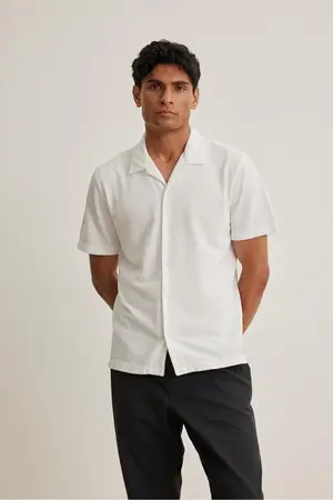Velvet By Graham & Spencer Martyn Pique Button-Up Shirt - White
