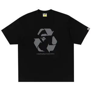 A BATHING APE Recycle Motif Relaxed Fit Tee - Black