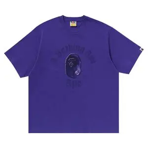 A BATHING APE Gothic College Relaxed Fit Tee - Purple