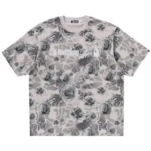 A BATHING APE Floral Solid Camo Logo Relaxed Fit Tee