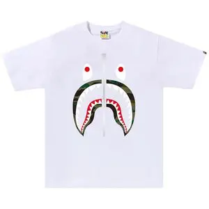 A BATHING APE 1st Camo Shark Tee /green - White