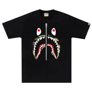 A BATHING APE 1st Camo Shark Tee /yellow - Black