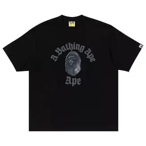 A BATHING APE Gothic College Relaxed Fit Tee - Black