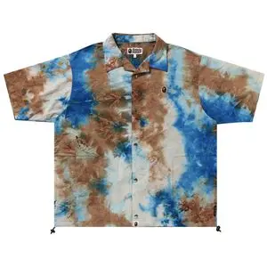 A BATHING APE Chusen One Point Open Collar Shirt - Blue