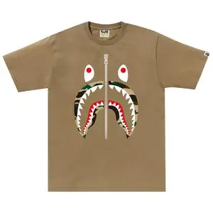 A BATHING APE 1st Camo Shark Tee 'beige/yellow - Tan