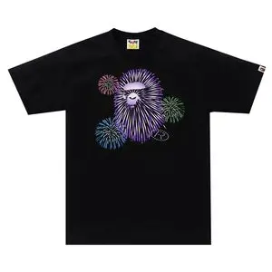 A BATHING APE Ape Head Firework Tee #2 - Black