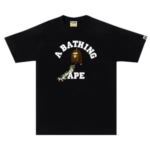 A BATHING APE Japanese Wind Chimes College Tee - Black
