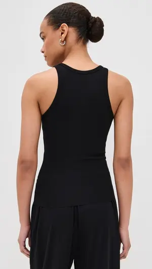 Eterne High Neck Fitted Tank - Black