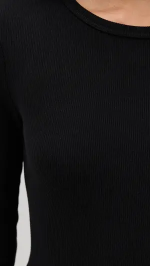 Eterne Long Sleeve Fitted Top - Black
