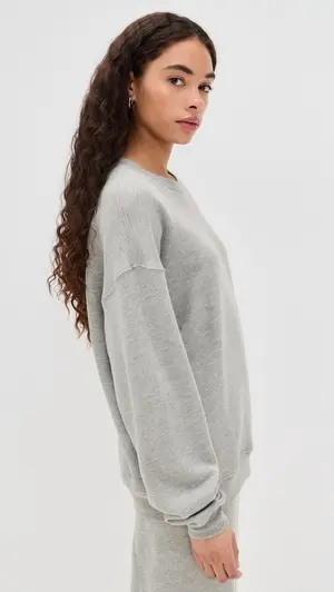 Eterne Oversized Crew Neck Sweatshirt - Heather Grey