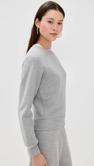 Eterne Shrunken Raglan Sweatshirt - Heather Grey