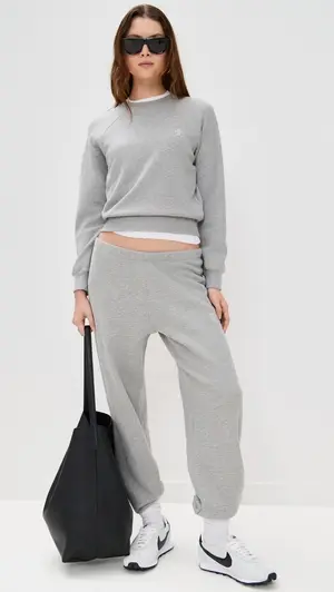Eterne Shrunken Raglan Sweatshirt - Heather Grey