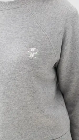 Eterne Shrunken Raglan Sweatshirt - Heather Grey