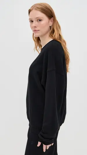 Eterne Oversized Crewneck Fleece Sweatshirt