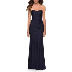 La Femme Strapless Jersey Gown