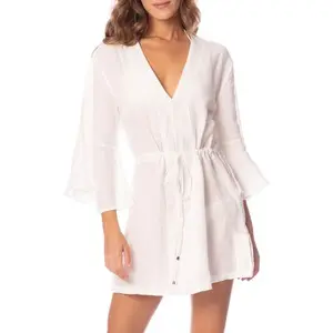 MAAJI Linen Cover-up Minidress - White