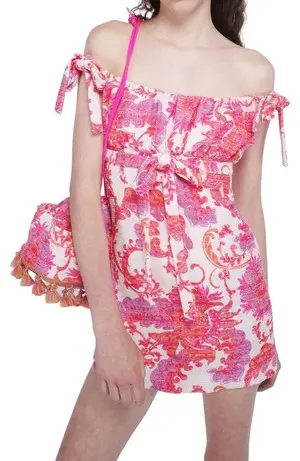 Anna Sui Arabesque Linen Mini Dress