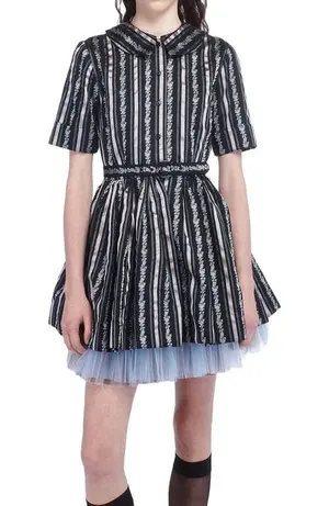 Anna Sui Ribbon Roses Belted Mini Dress