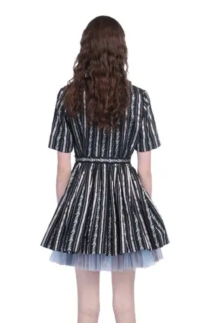 Anna Sui Ribbon Roses Belted Mini Dress