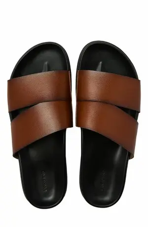 LANDS' END Comfort Slide Sandals - Rustic Brown