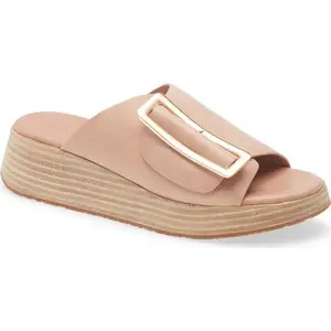 CHOCOLAT BLU Ela Platform Wedge Slide Sandal - Rose Leather