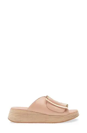 CHOCOLAT BLU Ela Platform Wedge Slide Sandal - Rose Leather